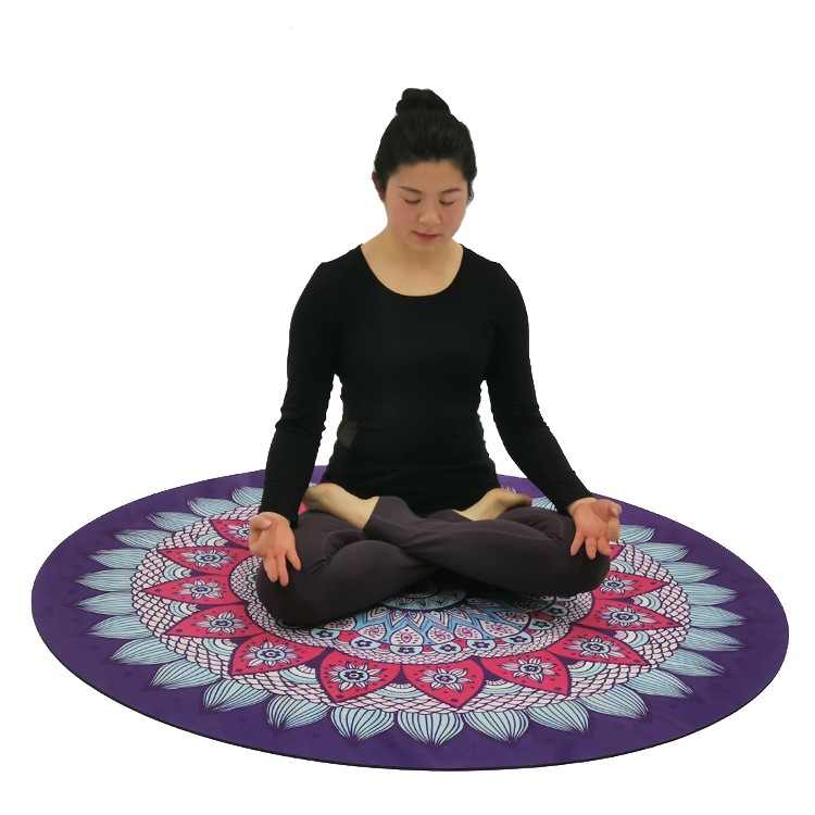 Natural Rubber Suede Round Yoga Mat