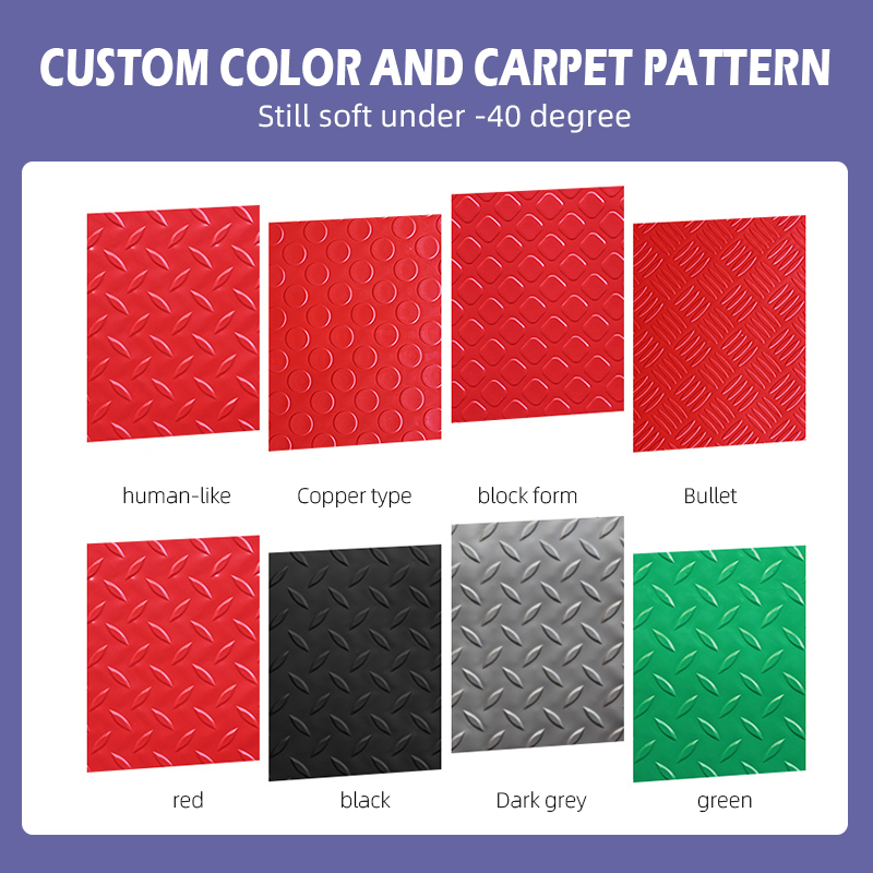 3mm pvc rubber flooring garage mats