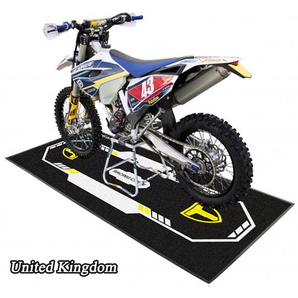 Printed motorcycle garage rubber floor mat